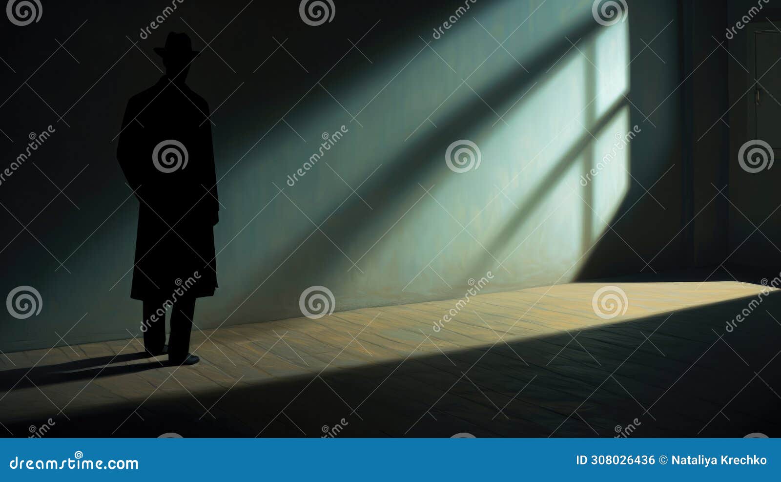 Unrecognizable Male Figure with Hidden Face in the Shadows Stock Photo ...
