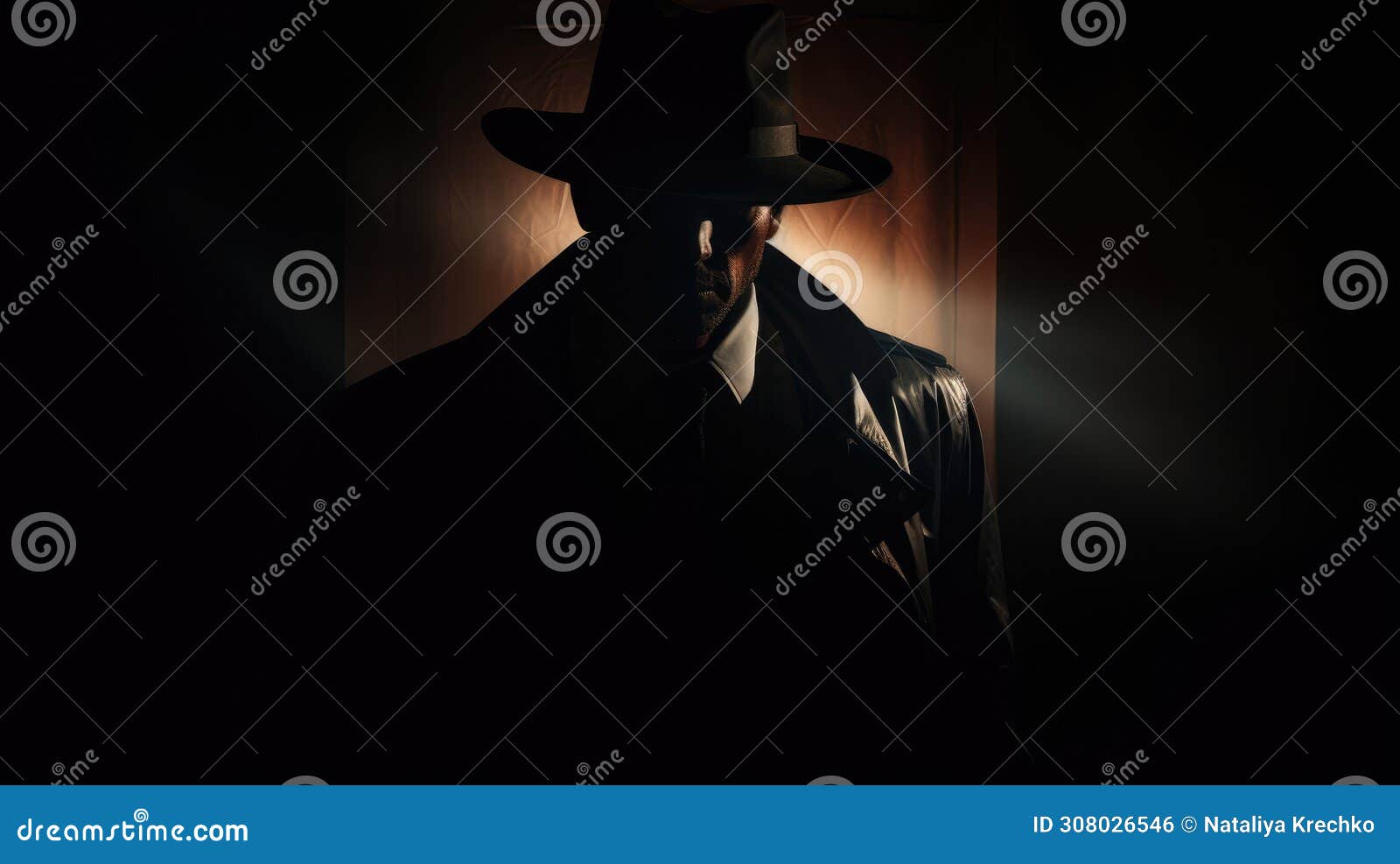 Unrecognizable Male Figure with Hidden Face in the Shadows Stock Photo ...