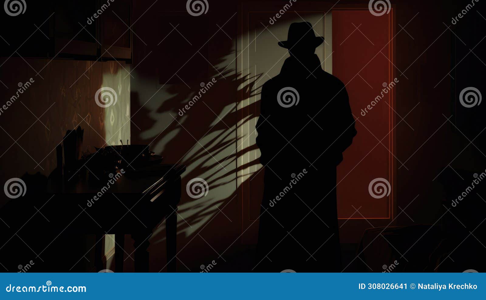 Unrecognizable Male Figure with Hidden Face in the Shadows Stock Image ...