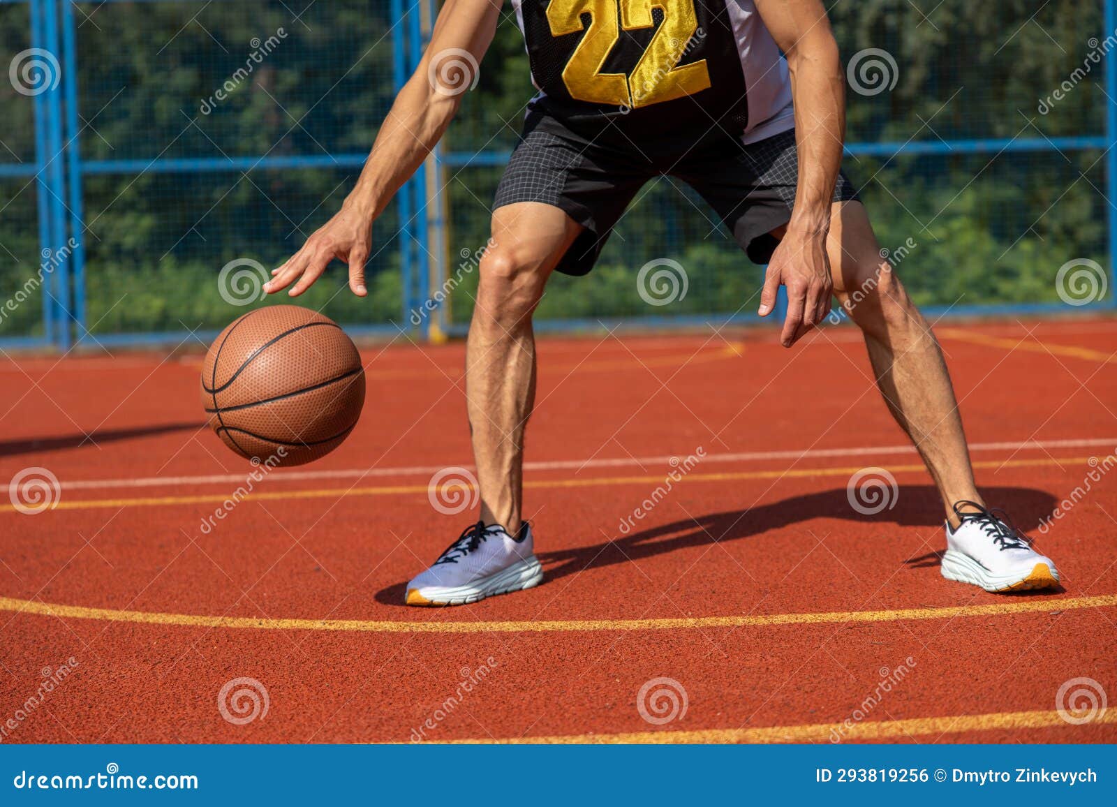 Unrecognizable Man Playing Basketball at Court. Stock Photo - Image of ...