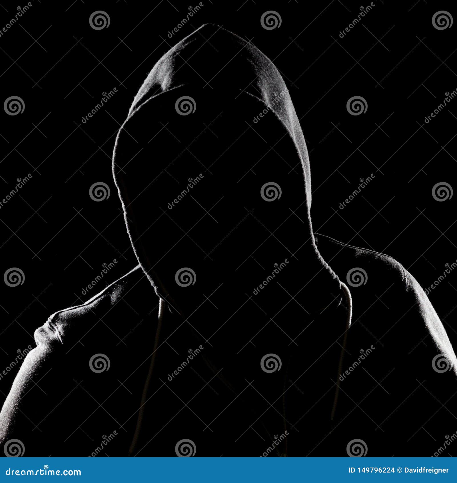 Unrecognizable Man in a Scary Night Scene Stock Photo - Image of hooded ...