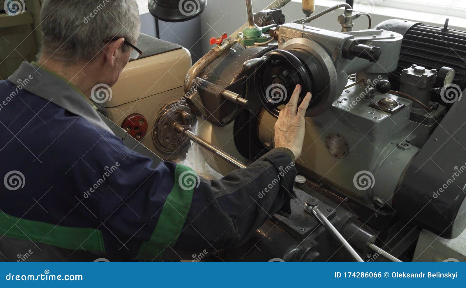 Unrecognizable Old Man Working in Industrial Factory Stock Photo ...