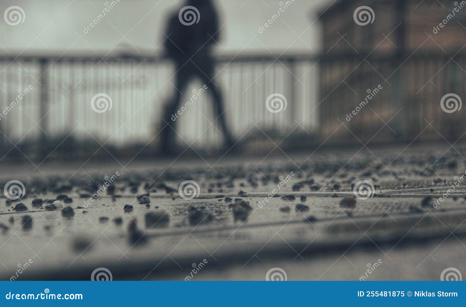 Unrecognizable People Walking on Bridge Stock Image - Image of ...
