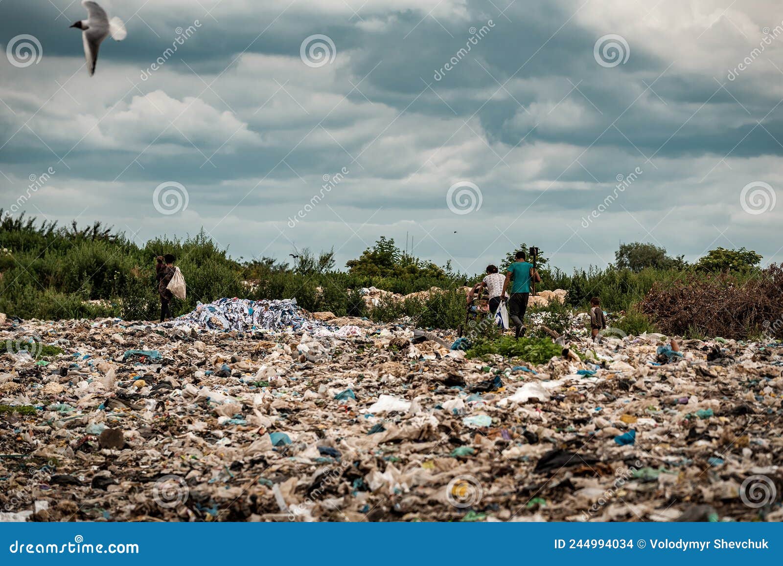 Unrecognizable Scavengers on the Garbage Dump Stock Photo - Image of ...