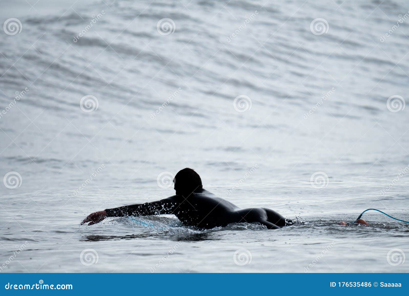 Unrecognizable Surfer Searching for the Next Wave Stock Photo - Image ...