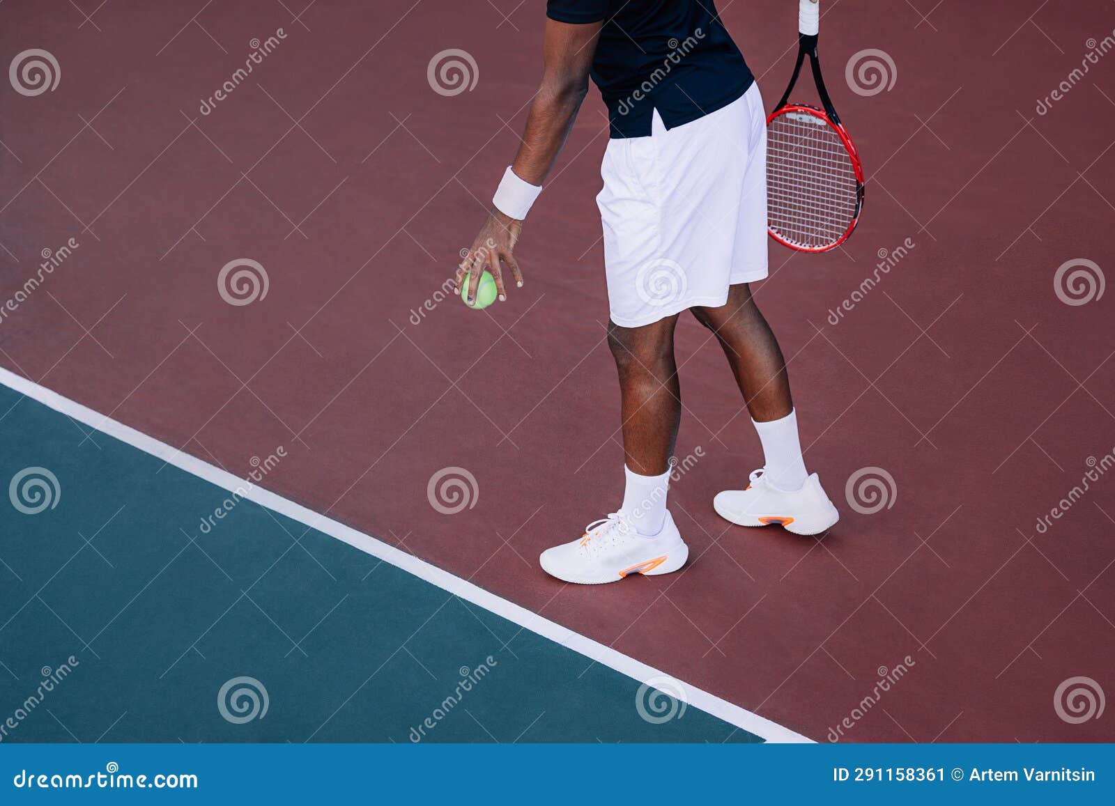 An Unrecognizable Tennis Player Bouncing a Ball Stock Image - Image of ...