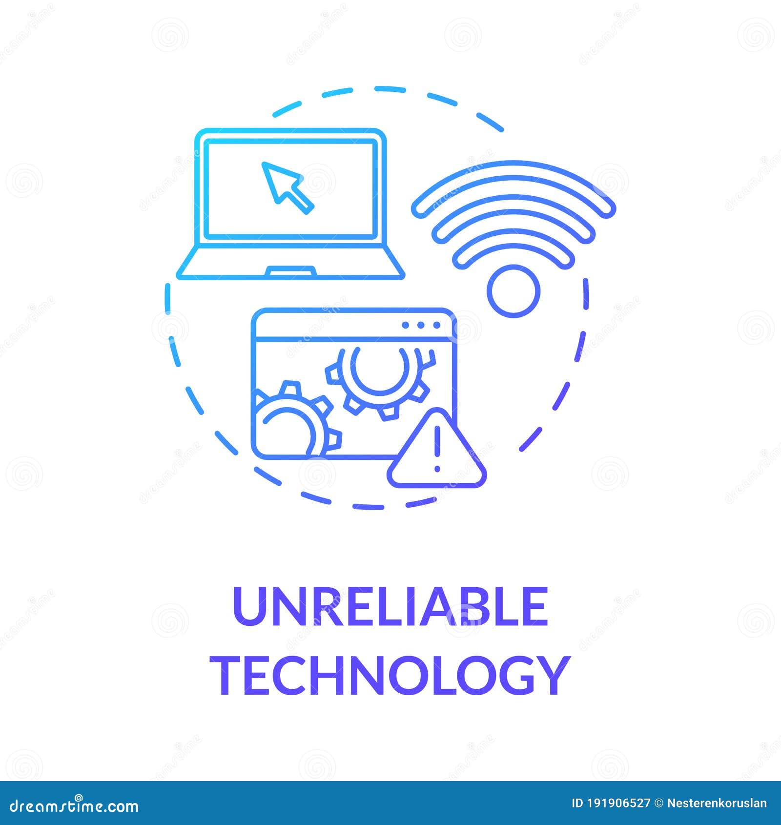 Unreliable Technology Concept Icon Stock Vector - Illustration of icon ...