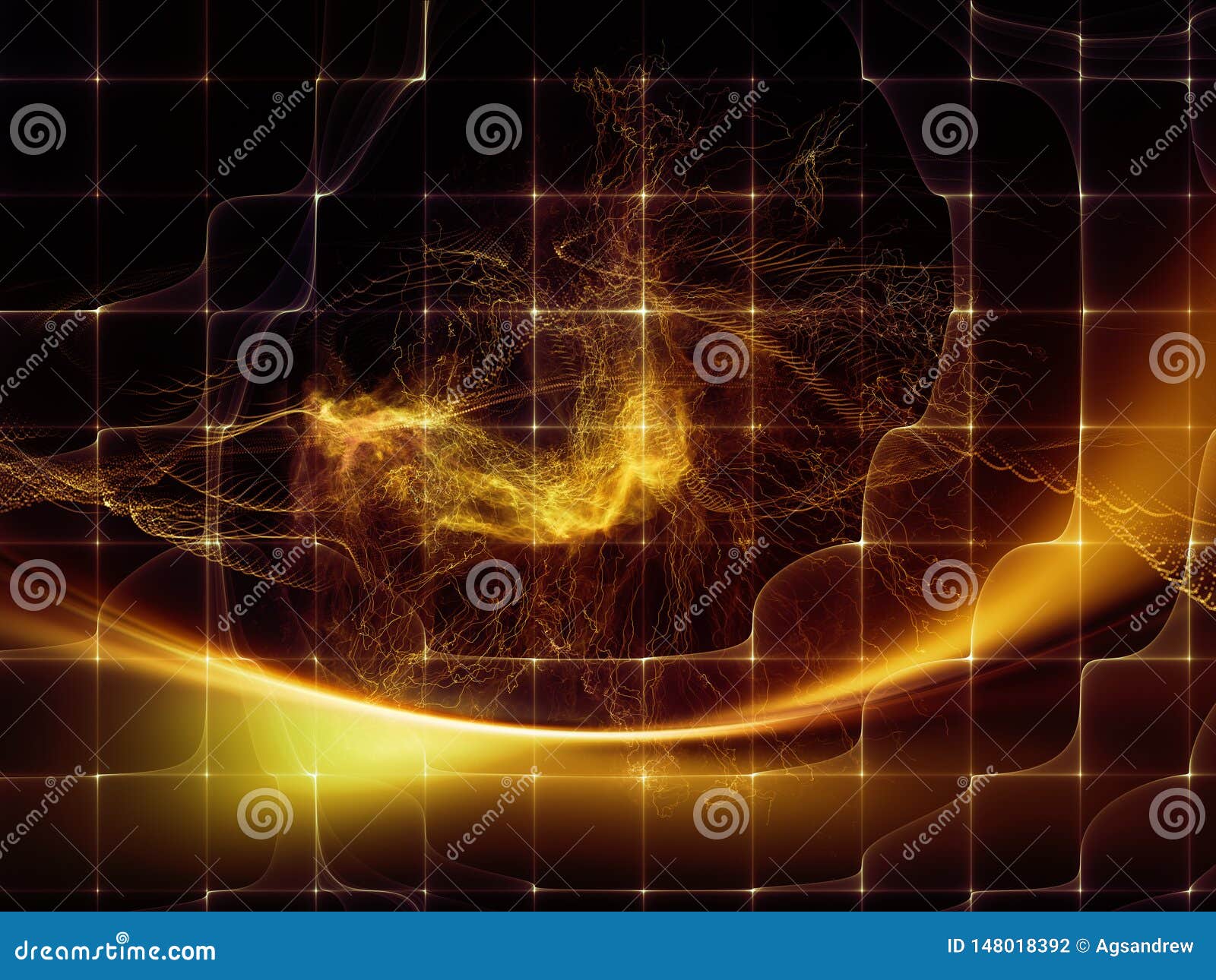 Unrestrained Dance of Digital Elements Stock Illustration ...