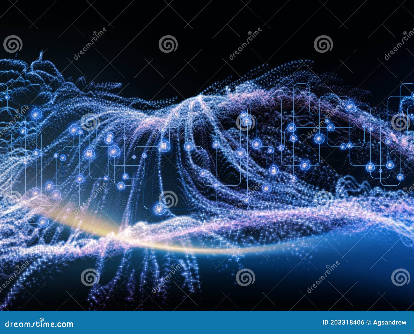 Unrestrained Dance of Digital Elements Stock Illustration ...