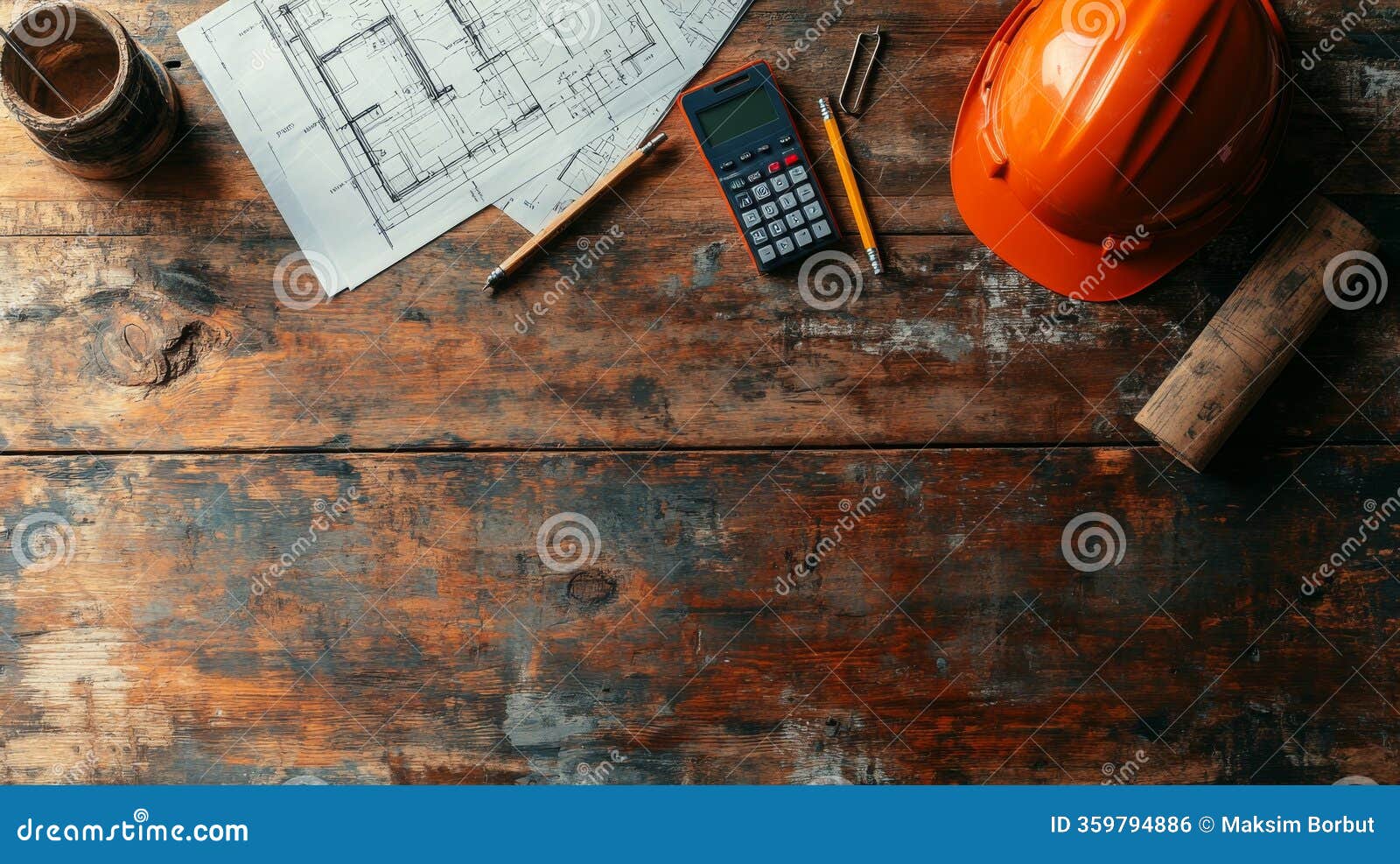 An Unrolled Architecture Blueprint on a Disorganized Desk Cluttered ...