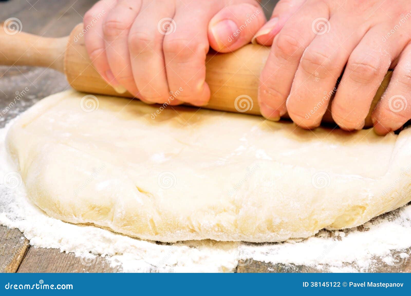 Unrolling dough stock photo. Image of roll, rolled, semifabrication ...