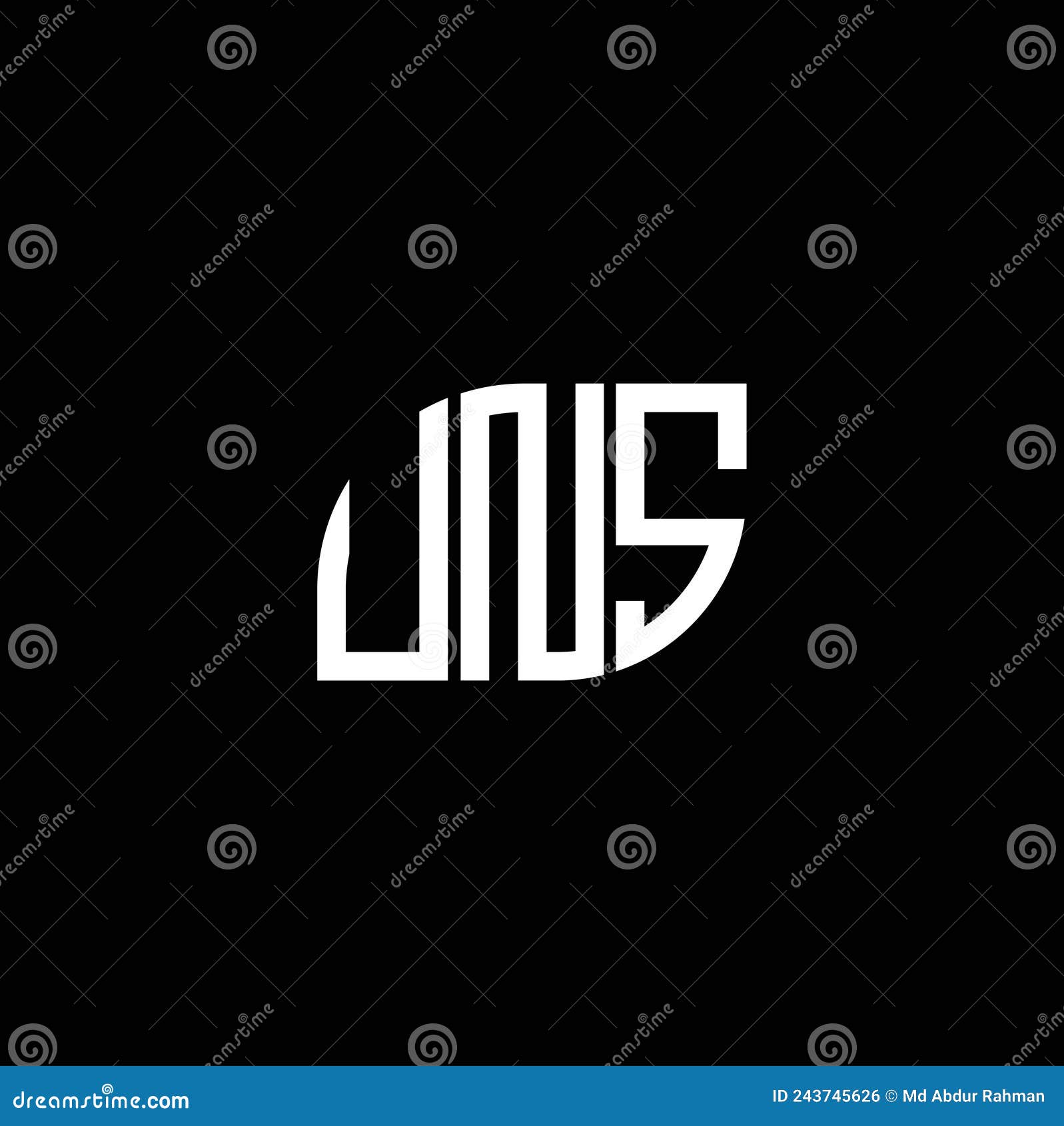 UNS Letter Logo Design On Black Background. UNS Creative Initials ...