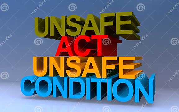 Unsafe Act Unsafe Condition on Blue Stock Illustration - Illustration ...