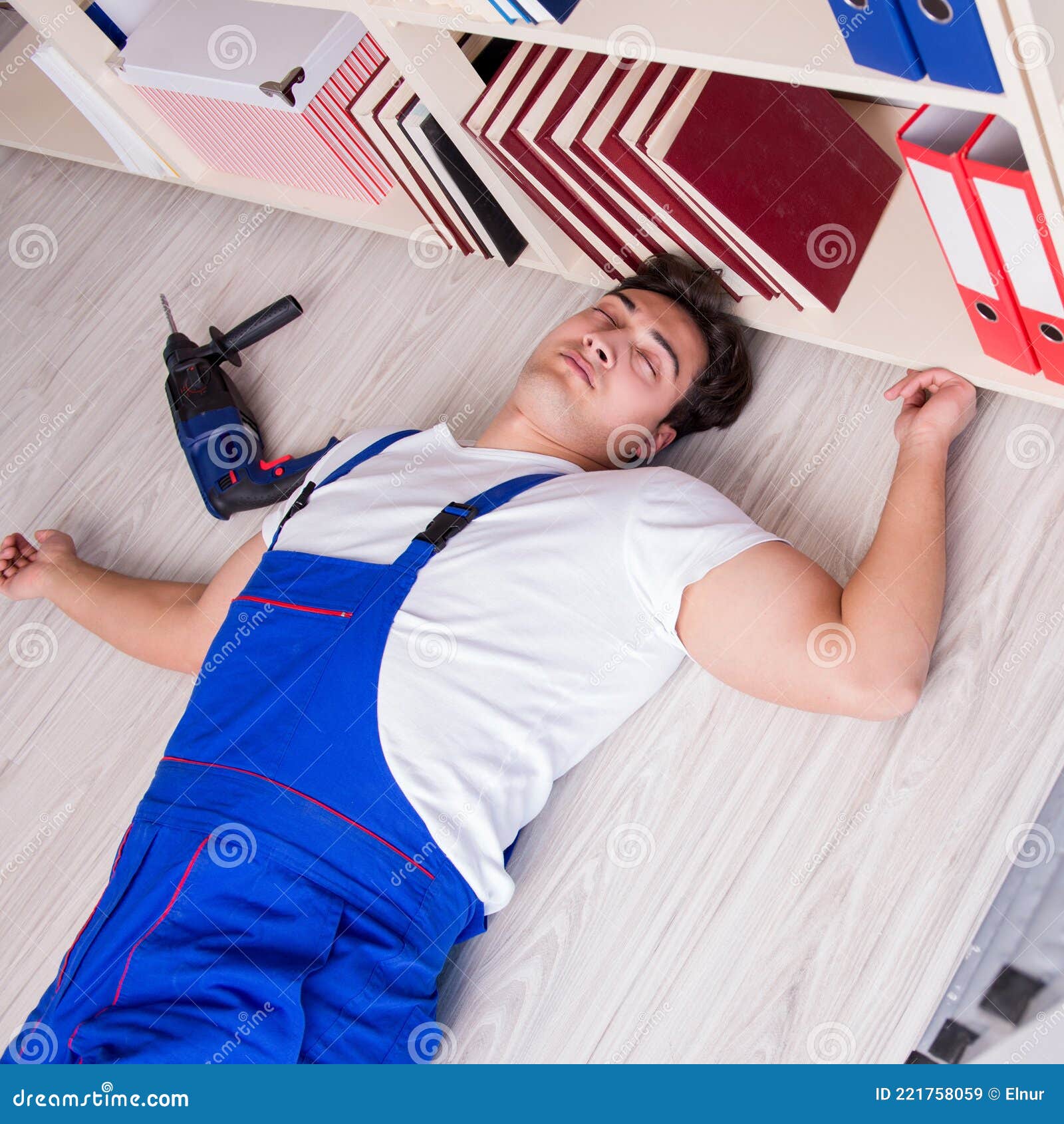 Unsafe Behavior Concept with Falling Worker Stock Image - Image of fell ...
