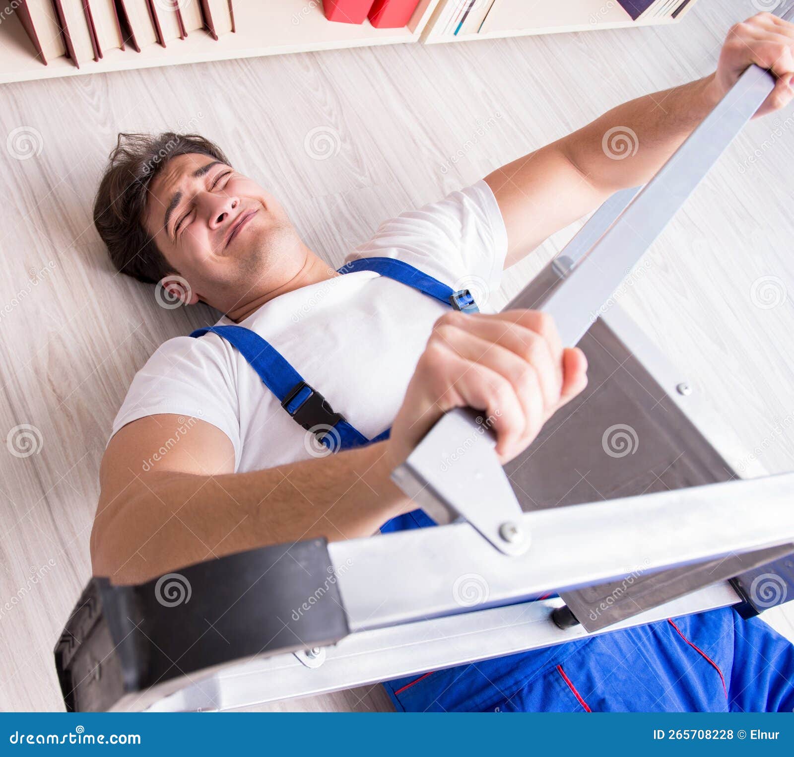 Unsafe Behavior Concept with Falling Worker Stock Photo - Image of fall ...