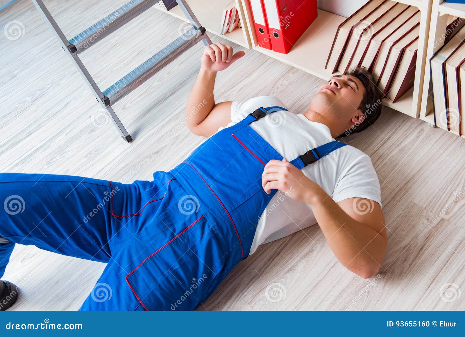 The Unsafe Behavior Concept with Falling Worker Stock Photo - Image of ...