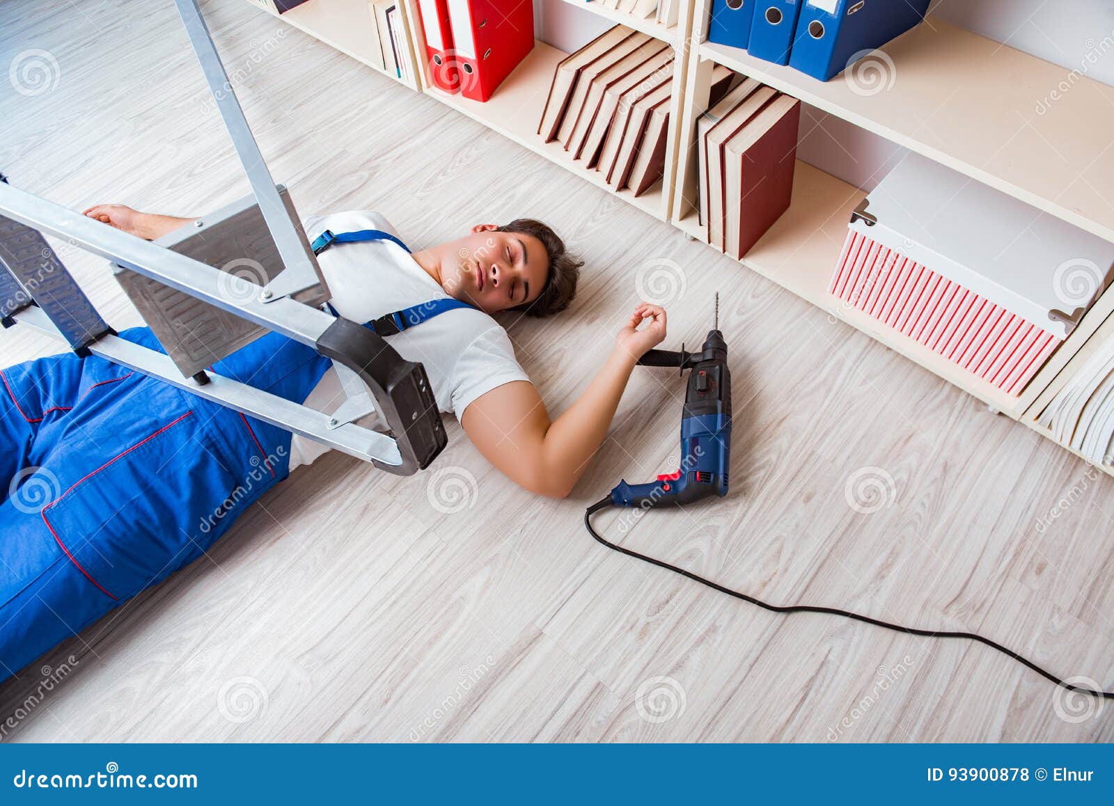 The Unsafe Behavior Concept with Falling Worker Stock Photo - Image of ...