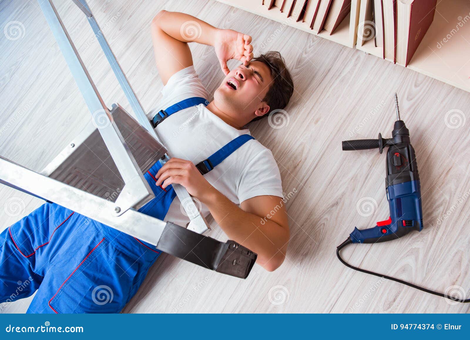 The Unsafe Behavior Concept with Falling Worker Stock Photo - Image of ...