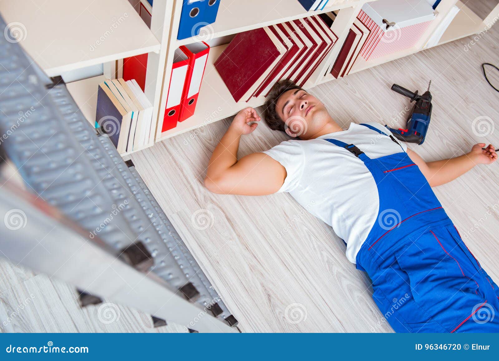 The Unsafe Behavior Concept with Falling Worker Stock Photo - Image of ...
