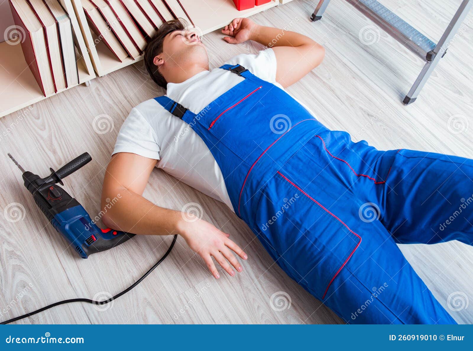 Unsafe Behavior Concept with Falling Worker Stock Photo - Image of ...