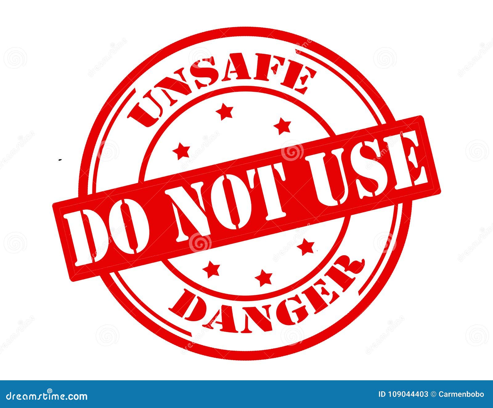 Unsafe do not use stock illustration. Illustration of symbol - 109044403