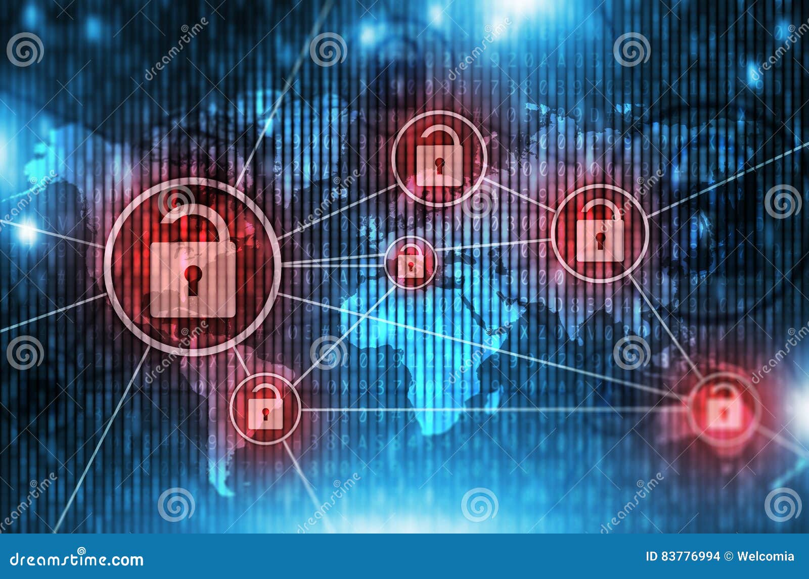 Unsafe Global Network stock photo. Image of internet - 83776994