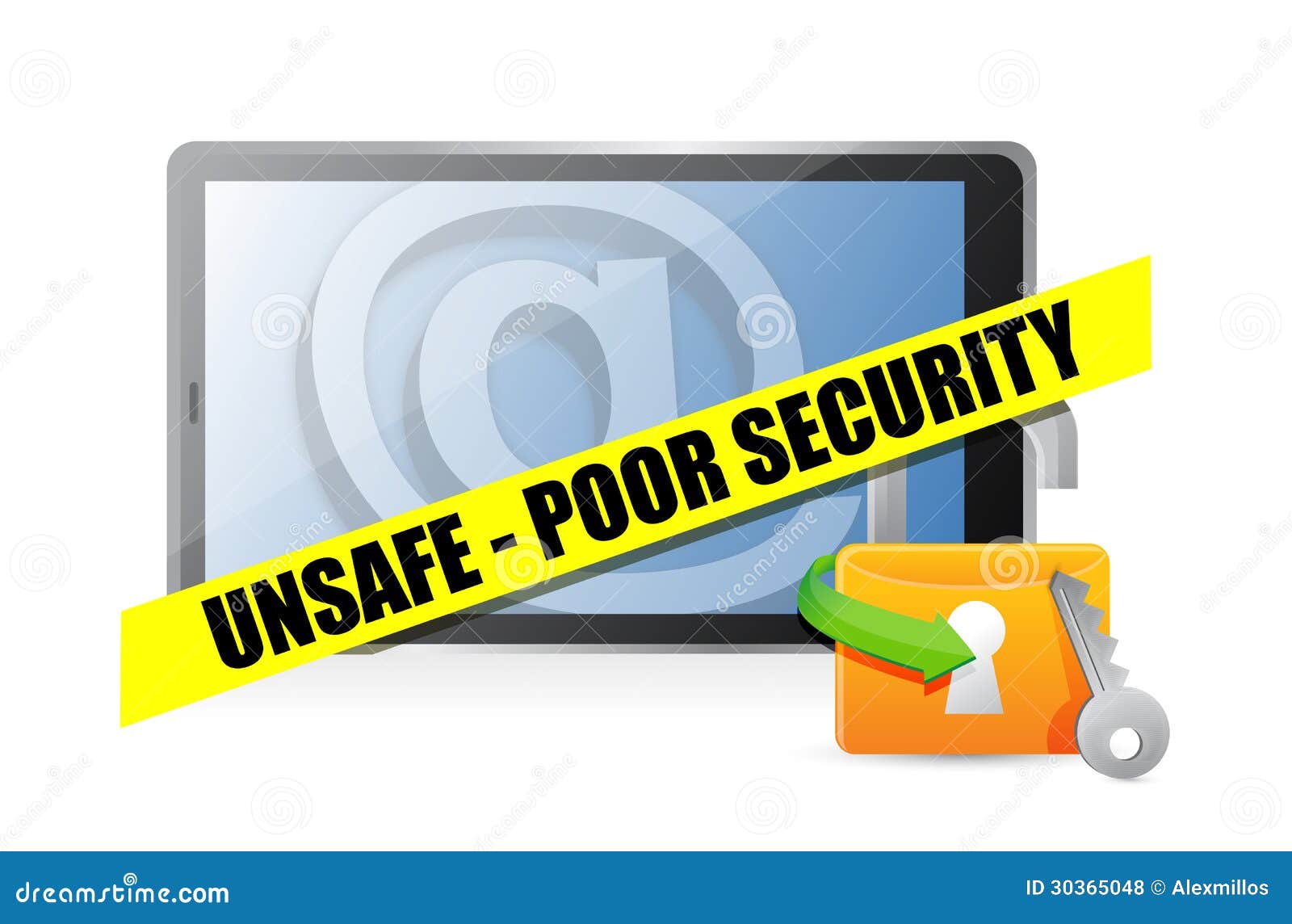 Unsafe Poor Security Technology Concept Stock Illustration ...