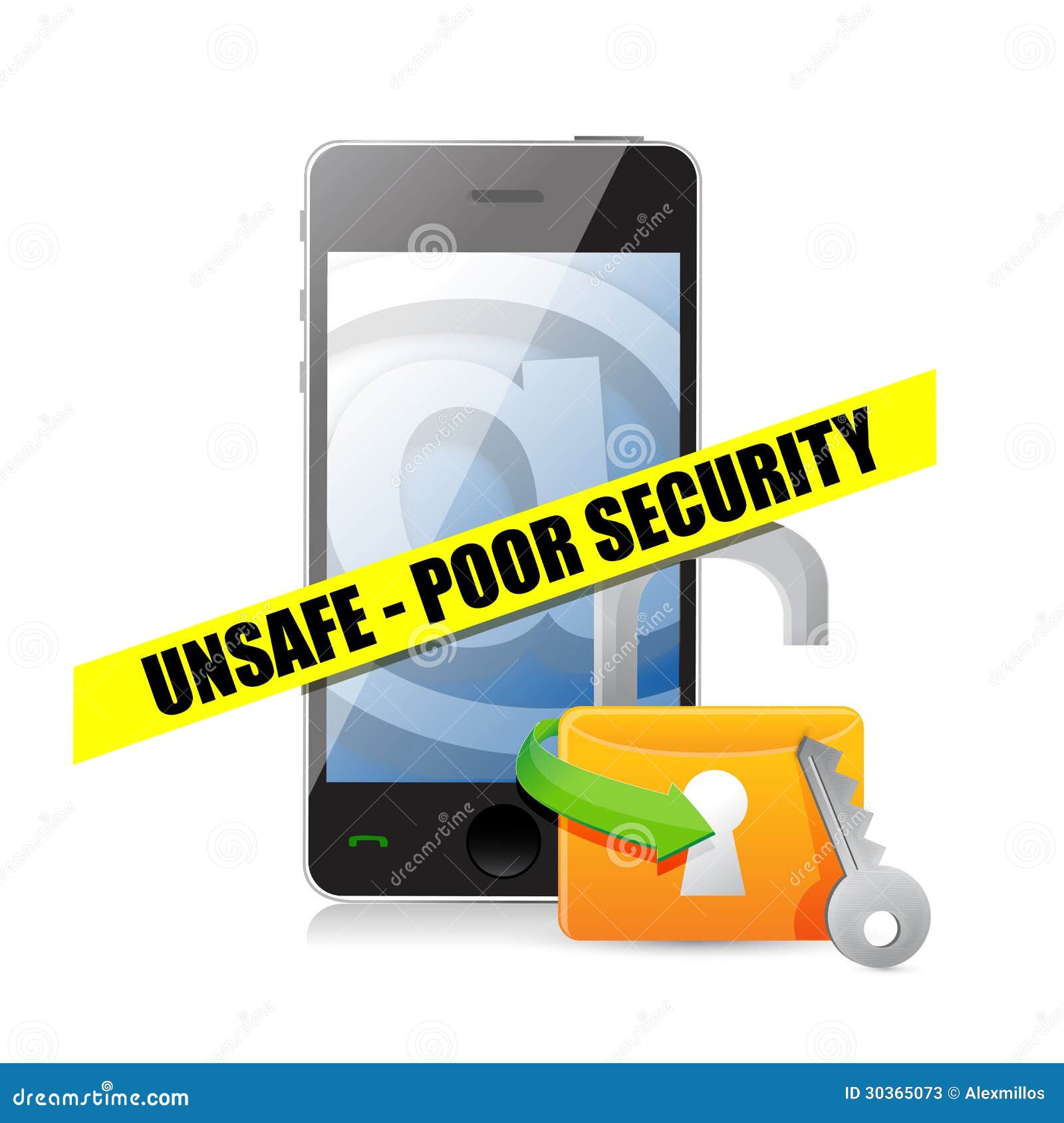 Unsafe Poor Security Technology Concept Stock Illustration ...