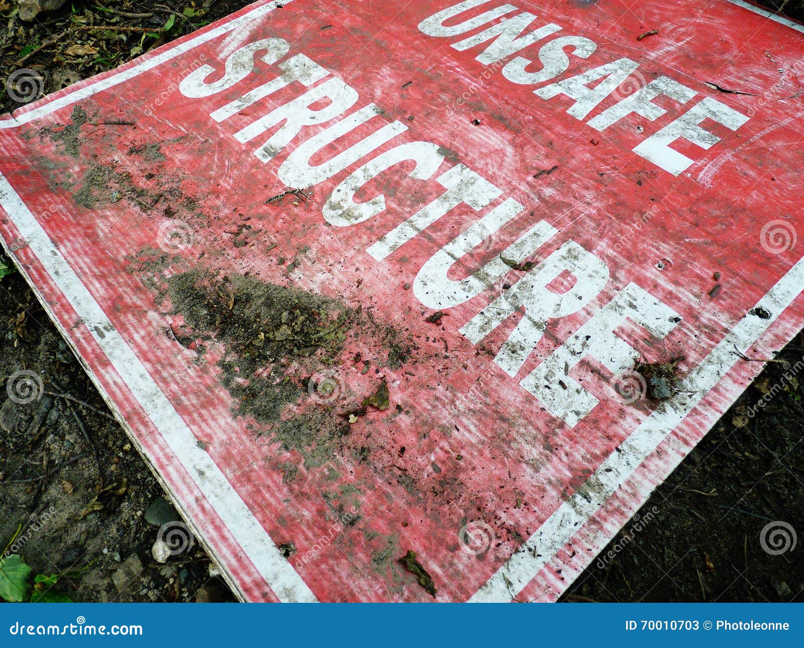 Unsafe Structure Sign Ripped Off Stock Image - Image of dangerous ...