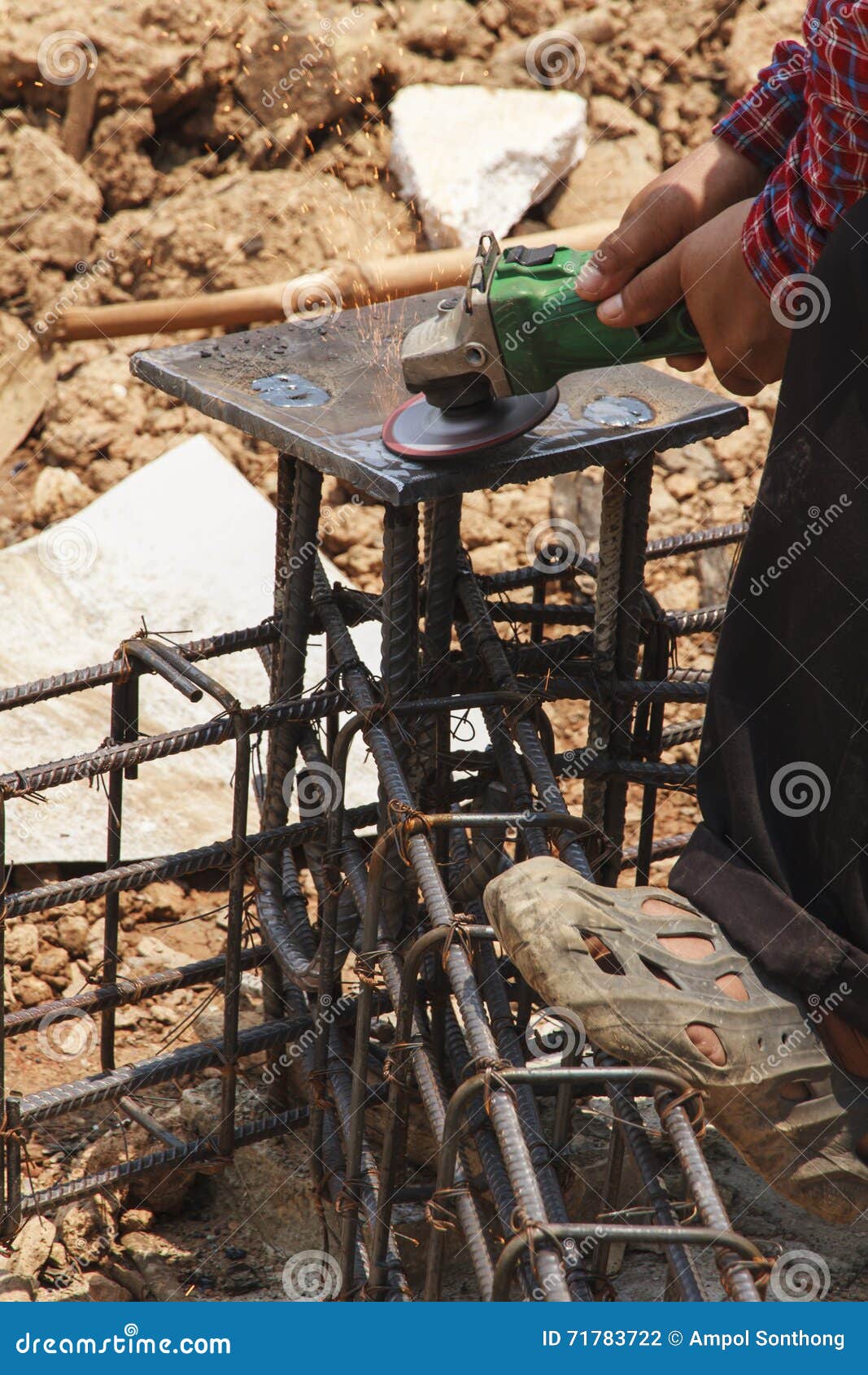 Unsafe Work - Using Grinding without Protection. Stock Photo - Image of ...