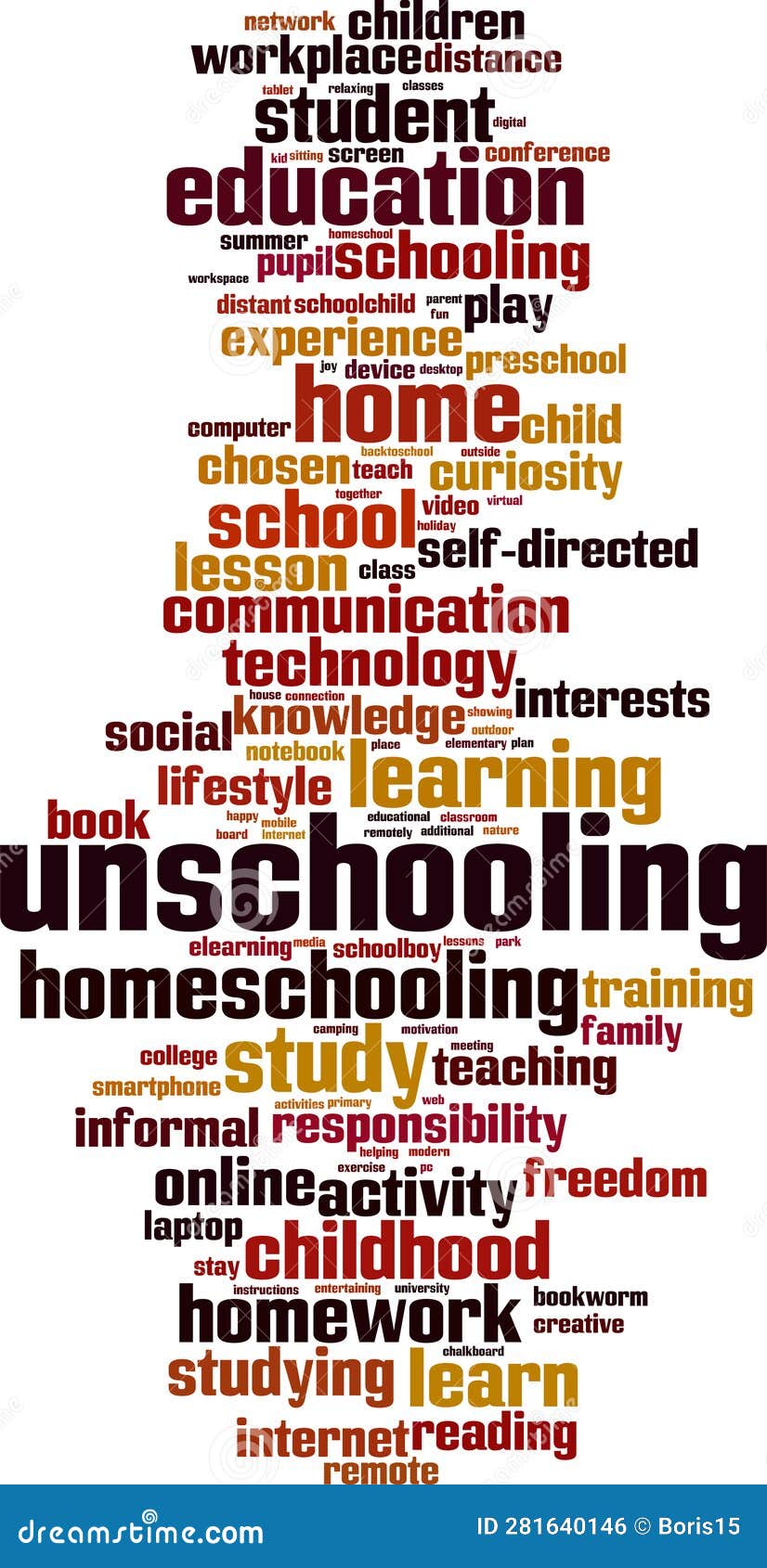 Unschooling word cloud stock vector. Illustration of education - 281640146