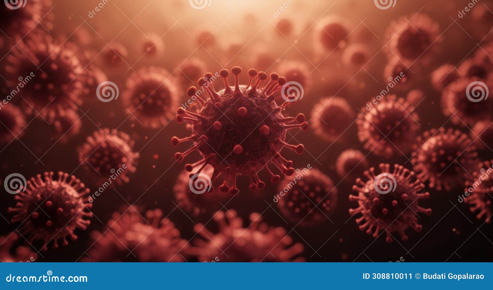 The Unseen Enemy - a Microscopic View of a Virus Outbreak Stock ...