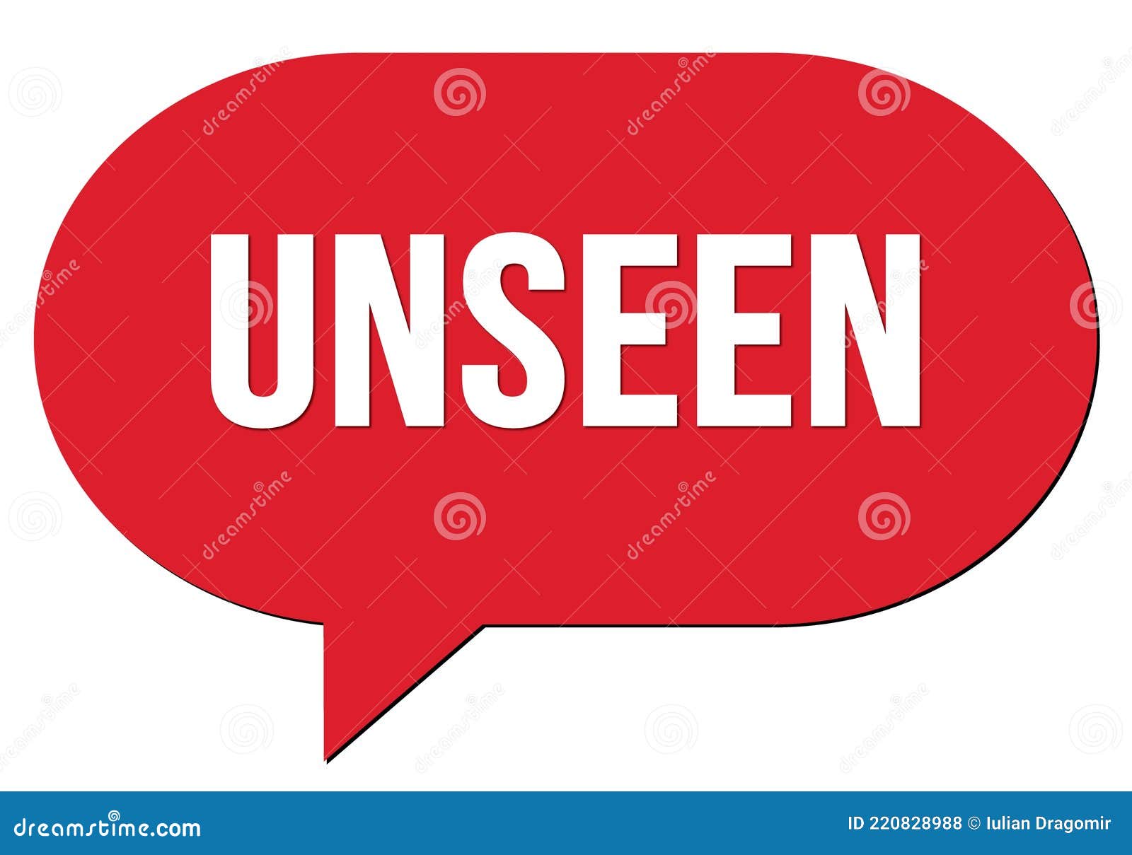 UNSEEN Text Written in a Red Speech Bubble Stock Illustration ...