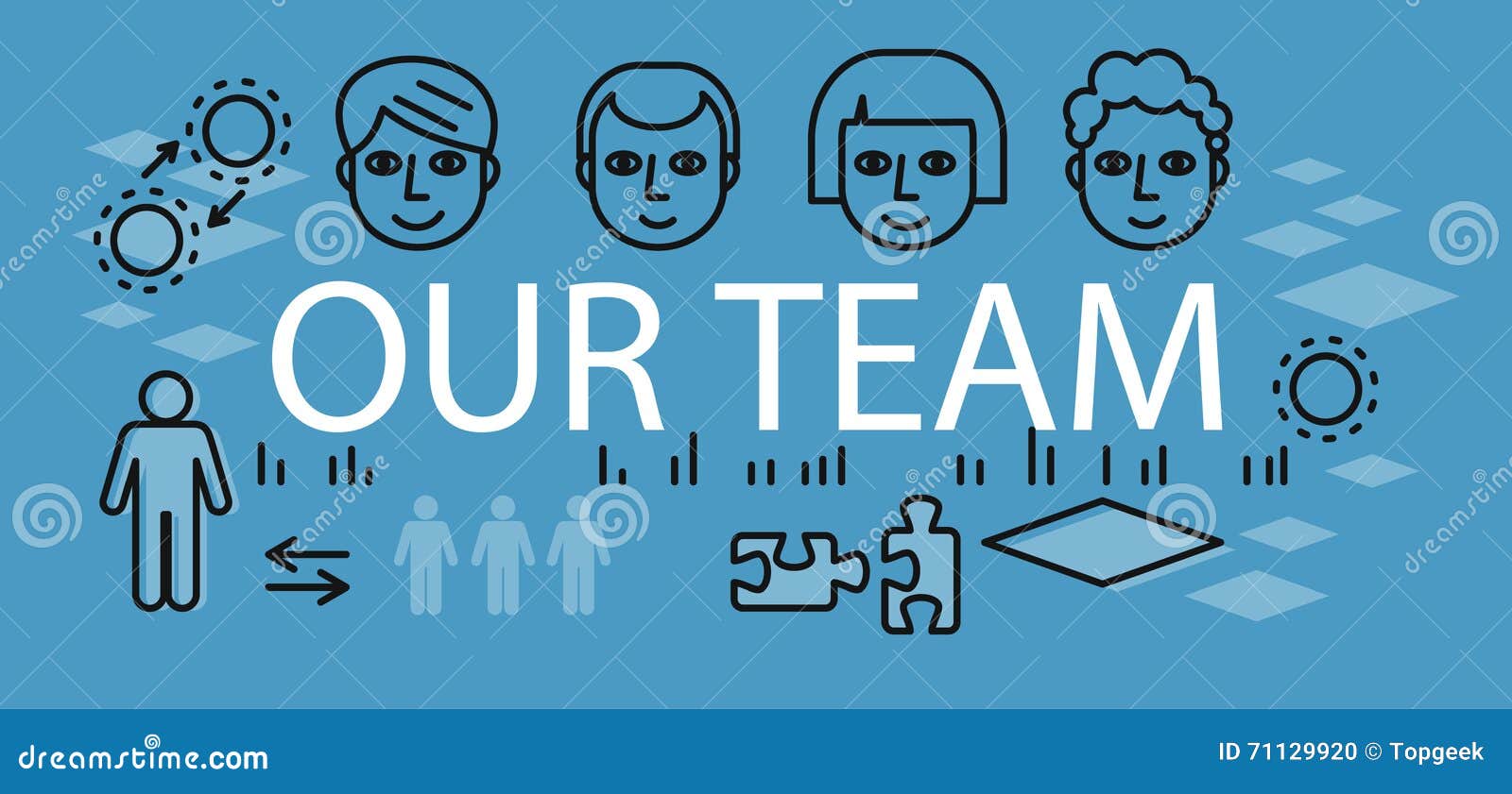 Unser Erfolg Team Linear Design Vektor Abbildung - Illustration von ...