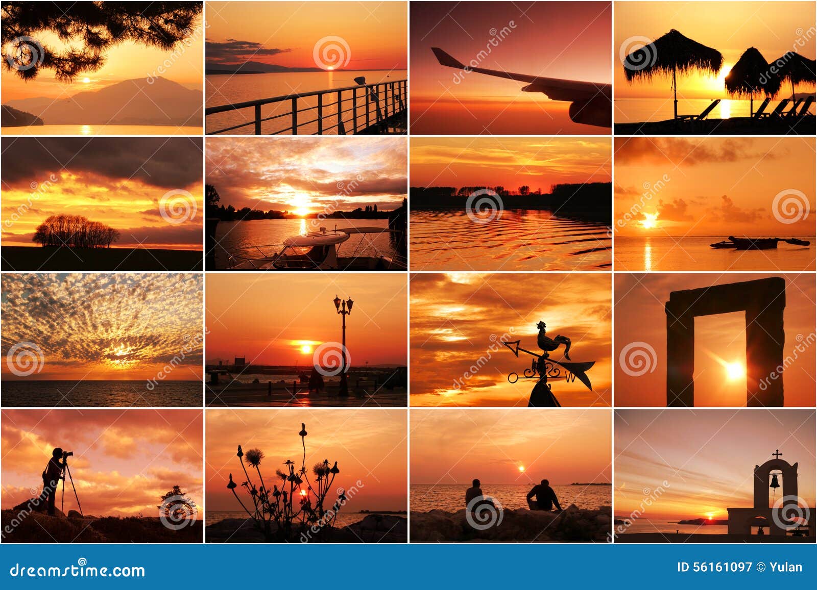 Unset and sunrise collage stock image. Image of beach - 56161097