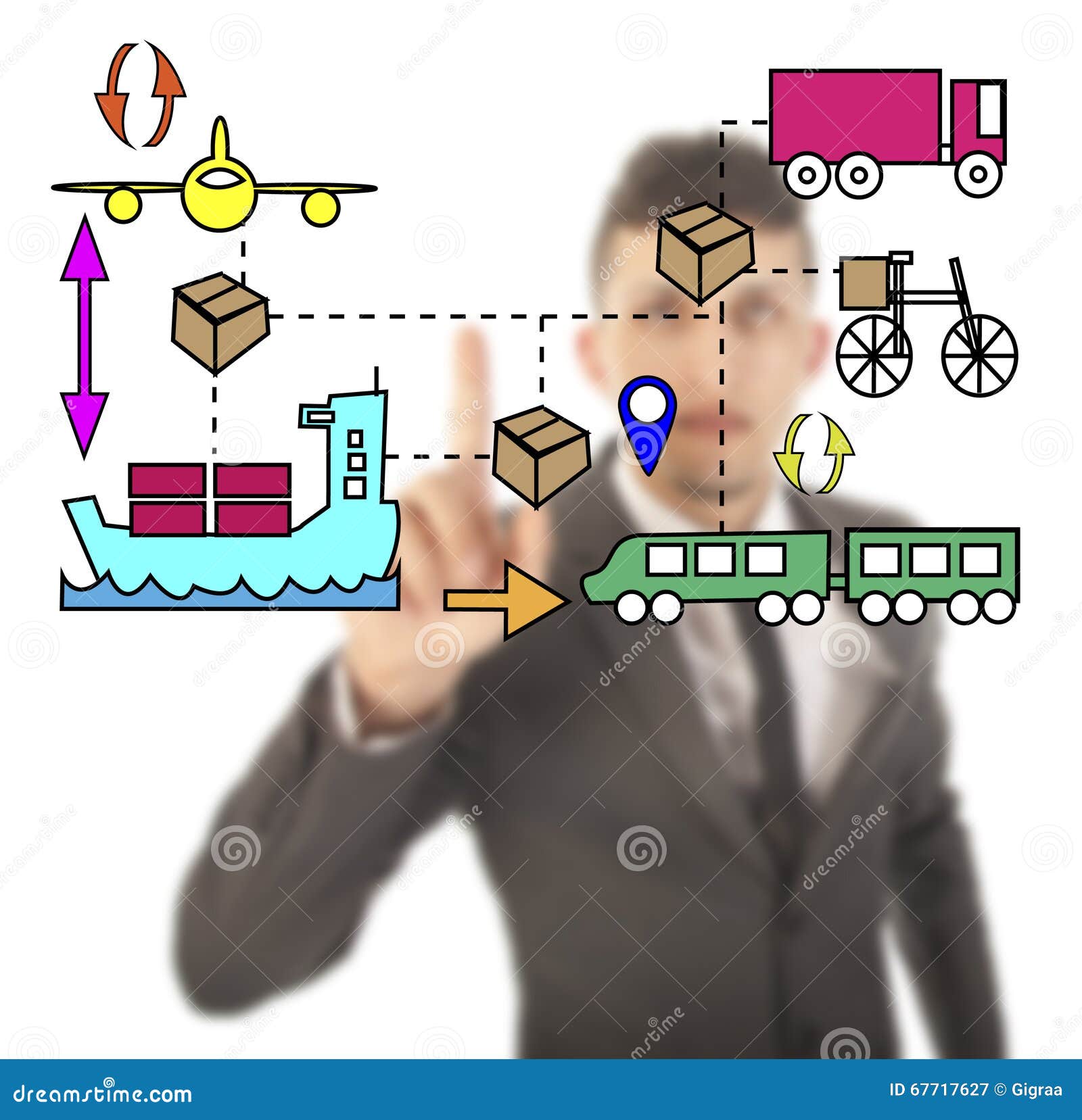 Unsharp Businessman with Logistic Movements Stock Image - Image of ...