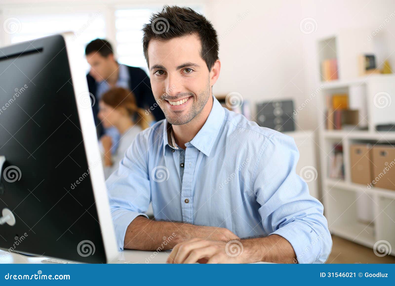 Unshaven Business Man at Work in Office Stock Image - Image of salesman ... Unshaven Business Man at Work in Office Stock Image - Image of salesman ...