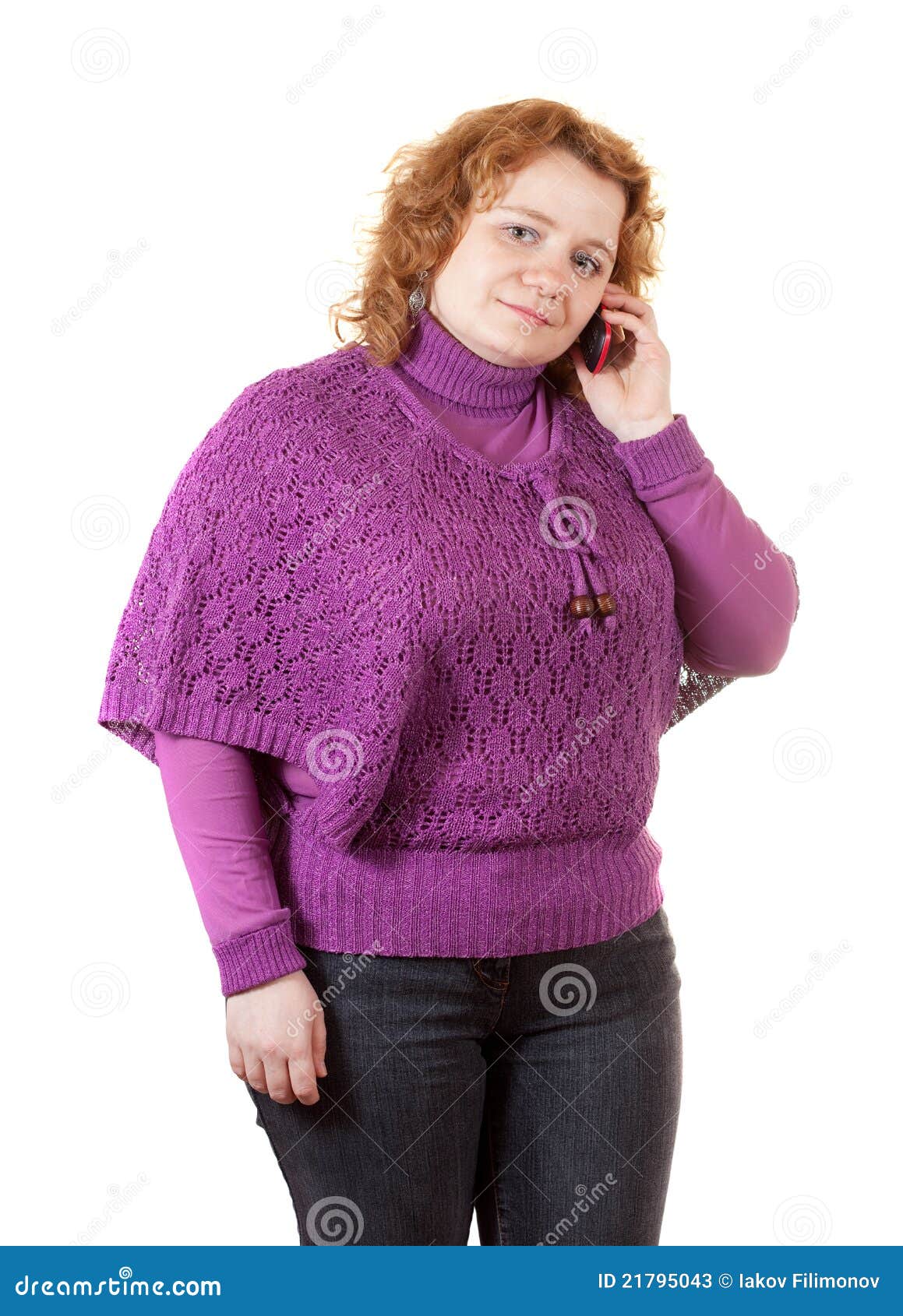 Unsightly Woman Speaking by Mobile Stock Image - Image of happy ...