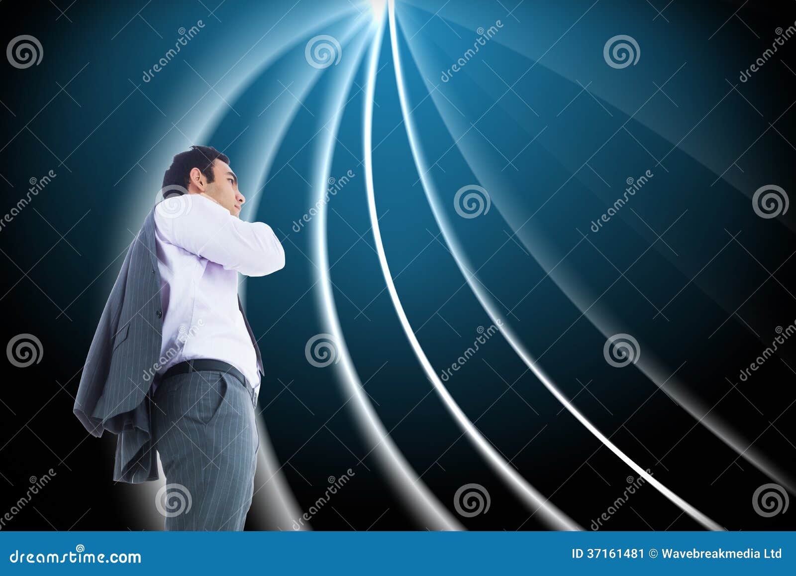 Unsmiling Businessman Standing Stock Image - Image of shine, technology ...
