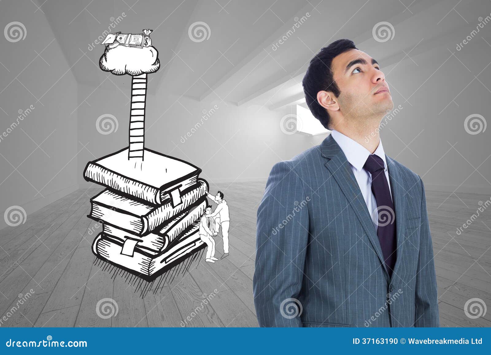 Unsmiling Businessman Standing Stock Photo - Image of business, bright ...