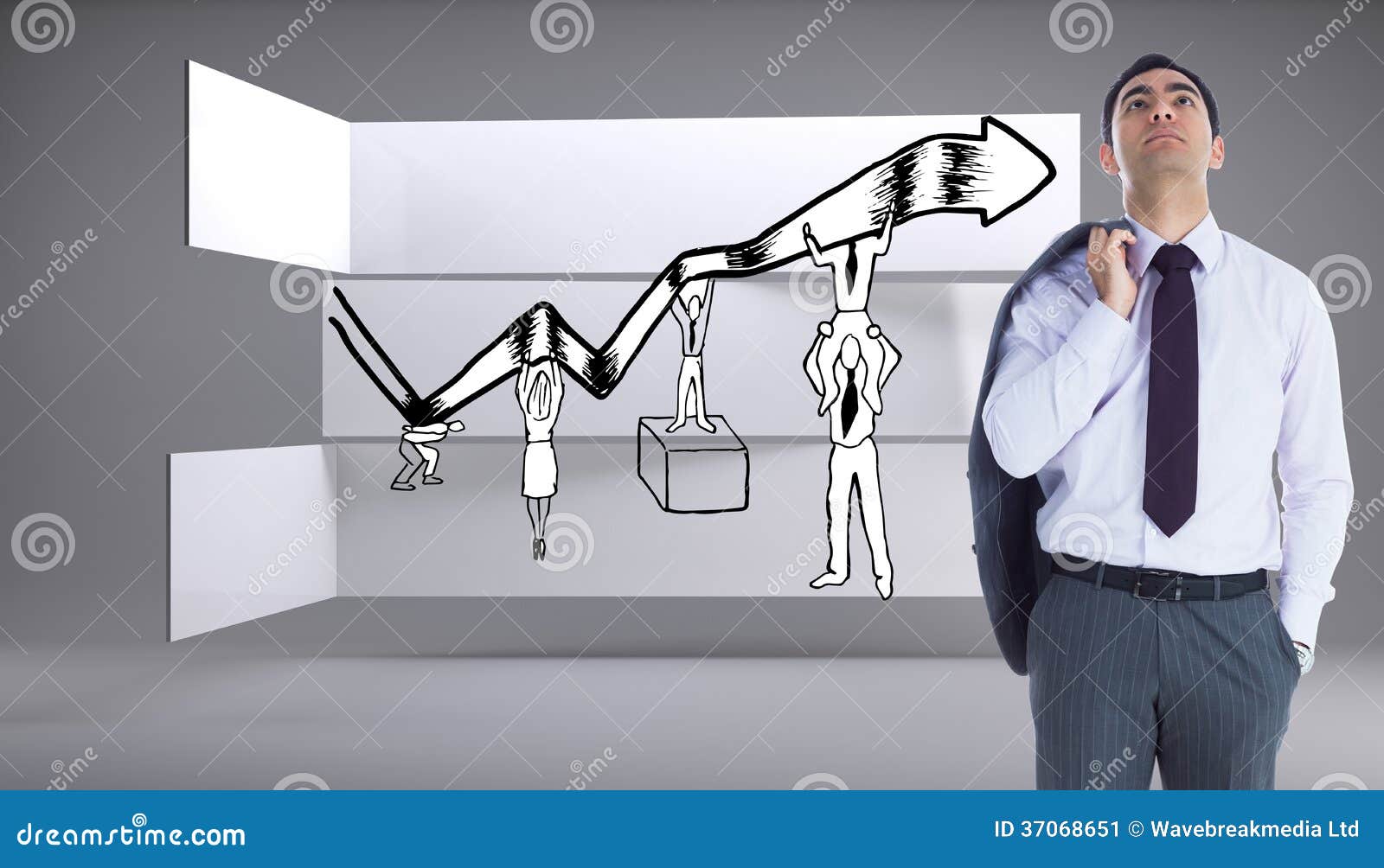 Unsmiling Businessman Standing Stock Image - Image of mixedrace ...