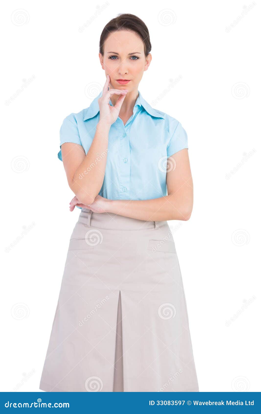 Unsmiling Classy Businesswoman Posing Stock Image - Image of ...
