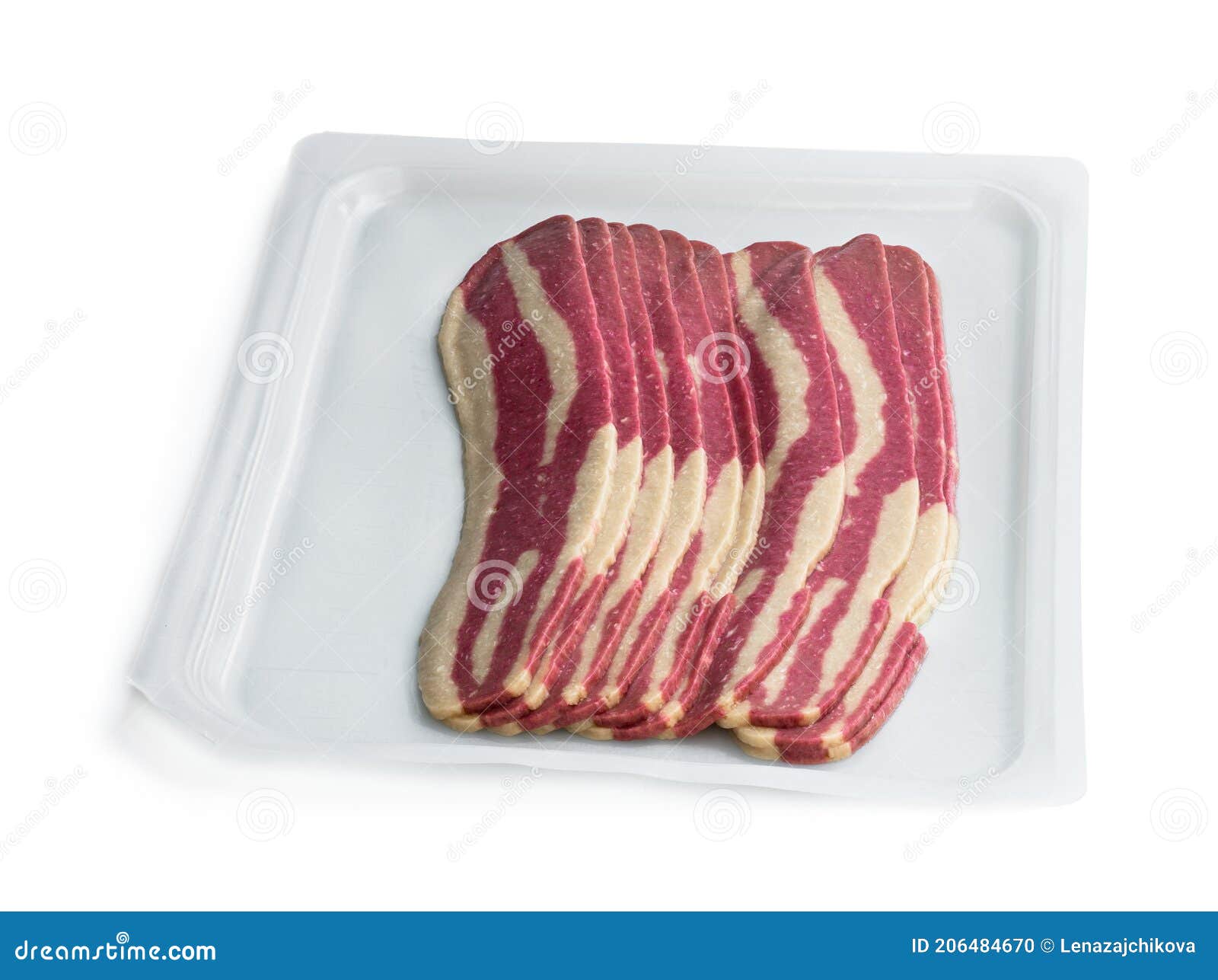 Unsmoked Plant-based Bacon Rashers Isolated on White Stock Photo ...