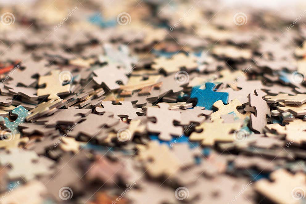 Unsolved bunch of puzzles stock image. Image of cardboard - 14095045