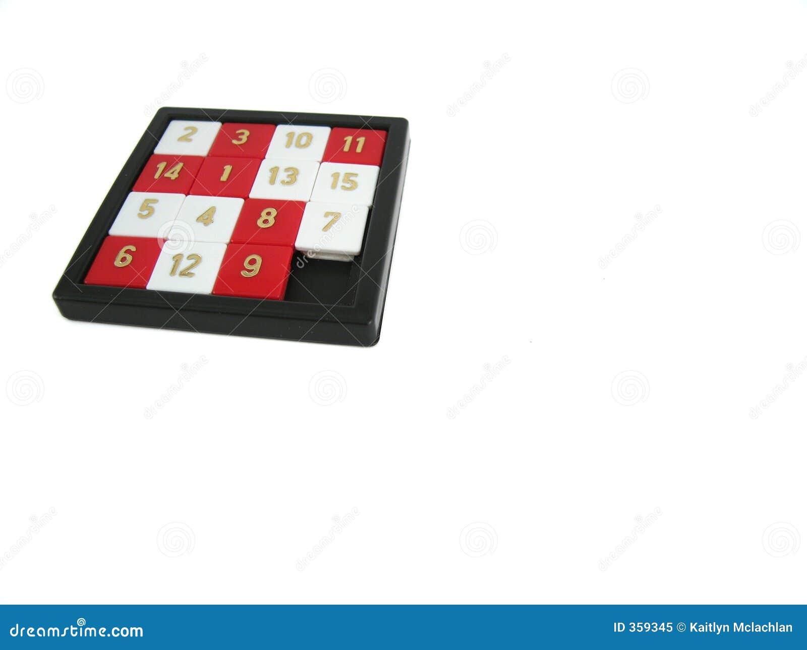 Unsolved number slide game stock image. Image of tiles - 359345