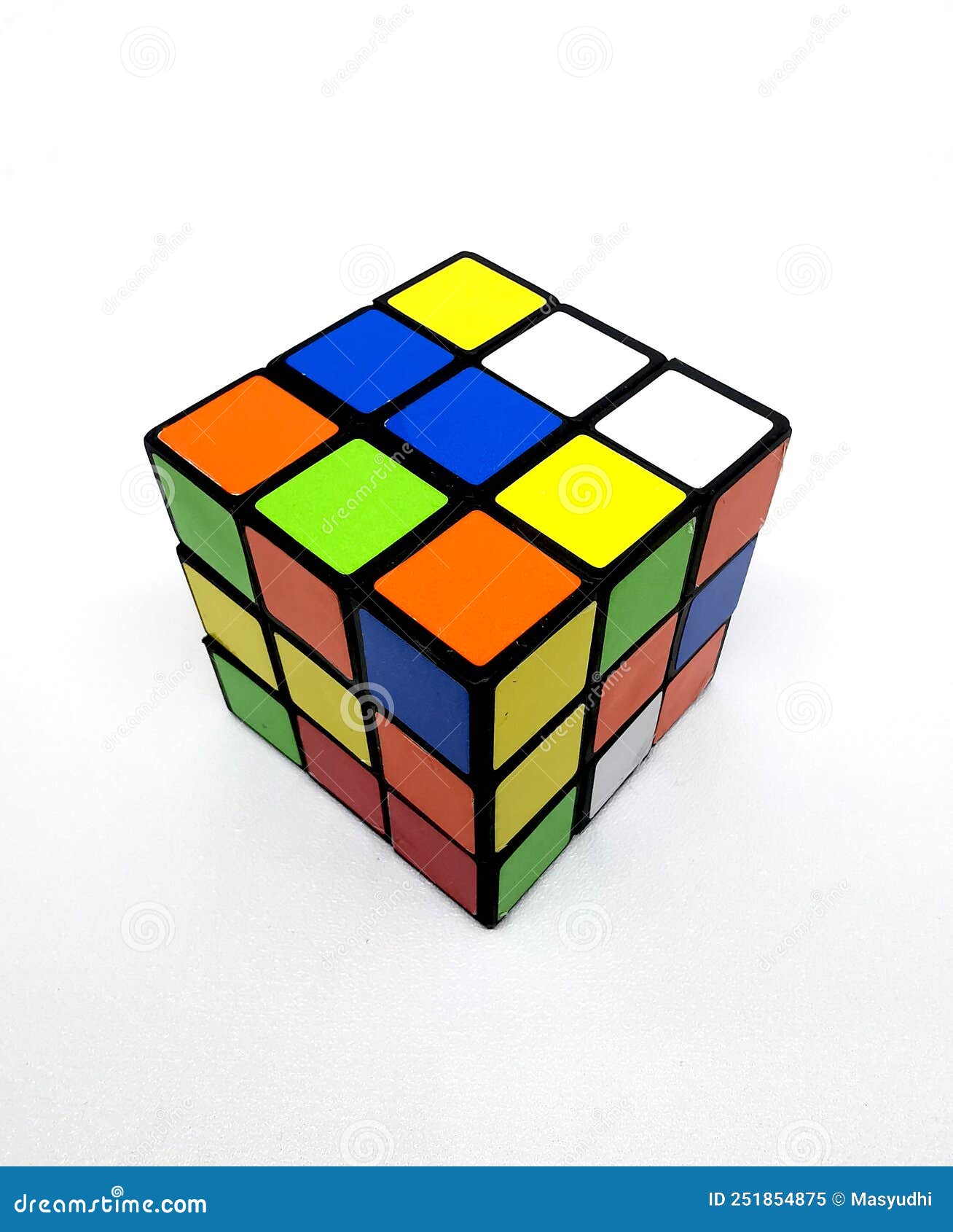 Unsolved Rubik Cube Isolated on White Background. Editorial Image ...