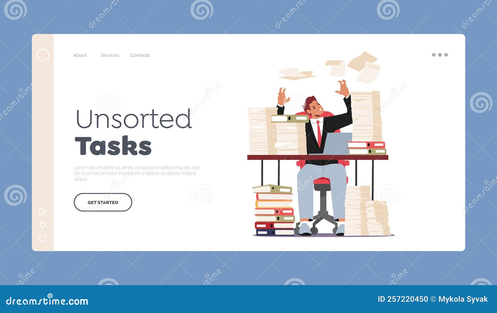 Tired And Exasperated Business Woman Is Sitting On An Hourglass And ...