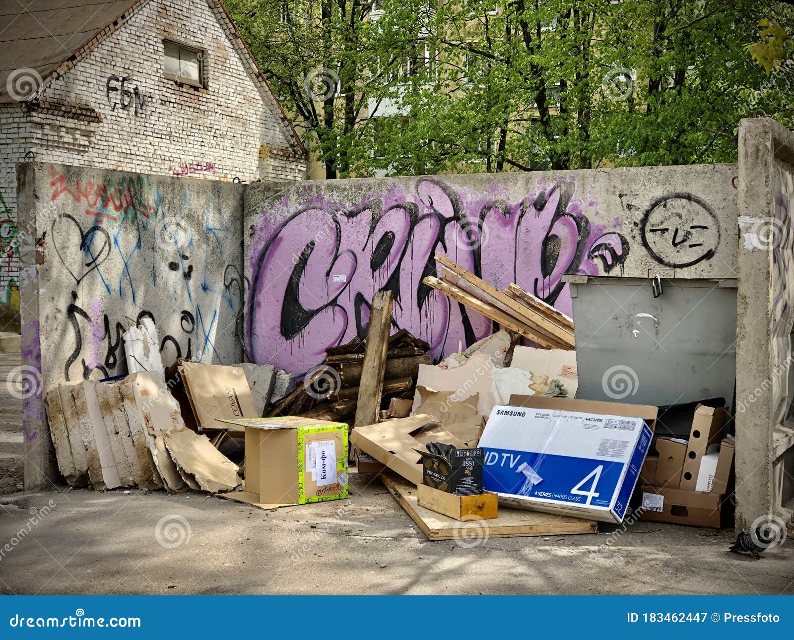 Unsorted Trash Dumped in the Collector Editorial Photography - Image of ...