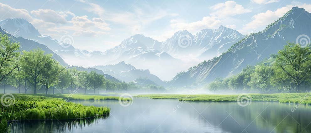 Unspoiled Panoramic Views of Untouched Valley Scenery. Stock ...