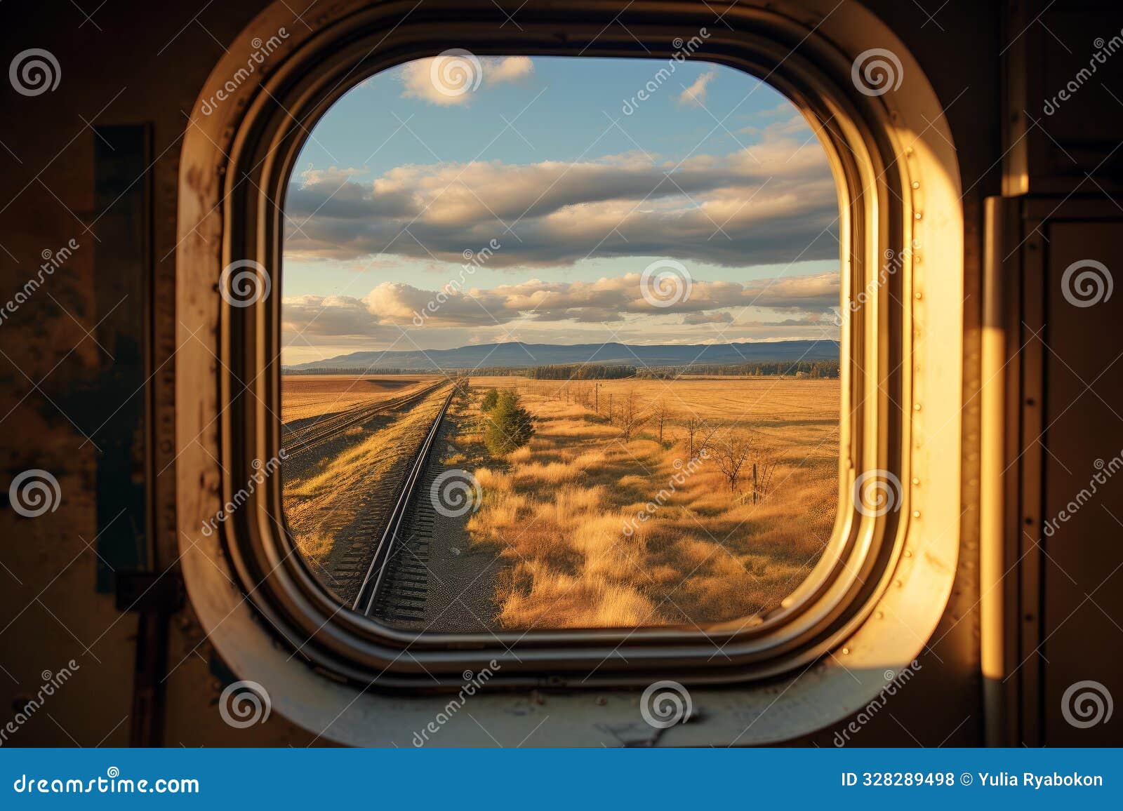 Unspoiled Train Window Great View. Generate Ai Stock Illustration ...